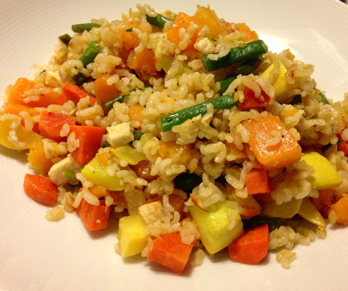 Quick Fall Veggie, Brown Rice & Chicken Dinner Recipe – Triathlete