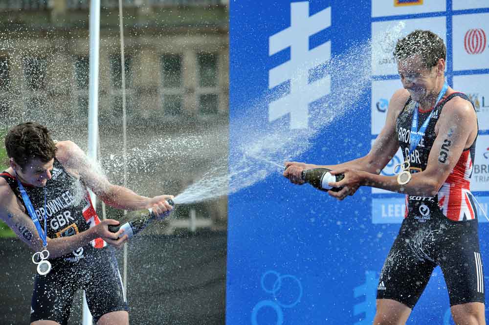 A Brief History of the Podium Champagne Spray – Triathlete